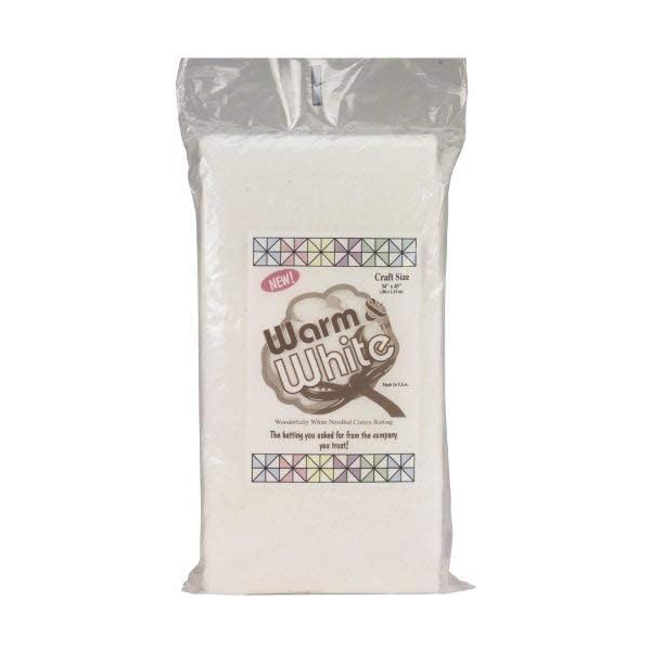 Warm & White Cotton Batting – Craft Size (34" x 45") – Maker Valley